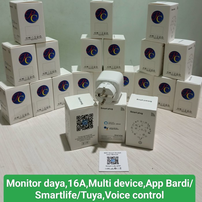 Jual Rc Smart Plug Smartplug Wifi 16A Smart Life / Tuya Kontrol Daya ...