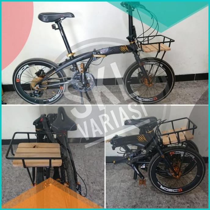 Jual Keranjang Front Rack Sepeda Lipat / Minion Custom Alas Kayu ...
