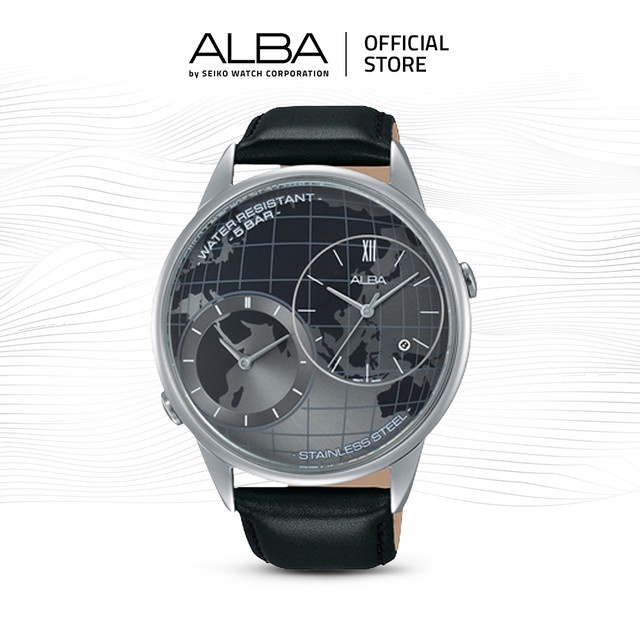 Jual ALBA Jam Tangan Pria AZ9009 Quartz Genuine Leather Hitam Watch ...