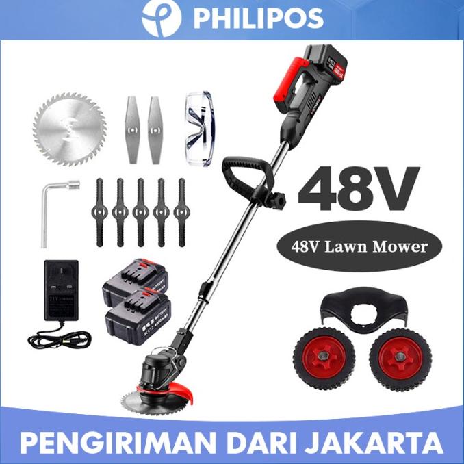 Jual Mesin Potong Rumput dengan roda mesin pemotong rumput listrik padi ...