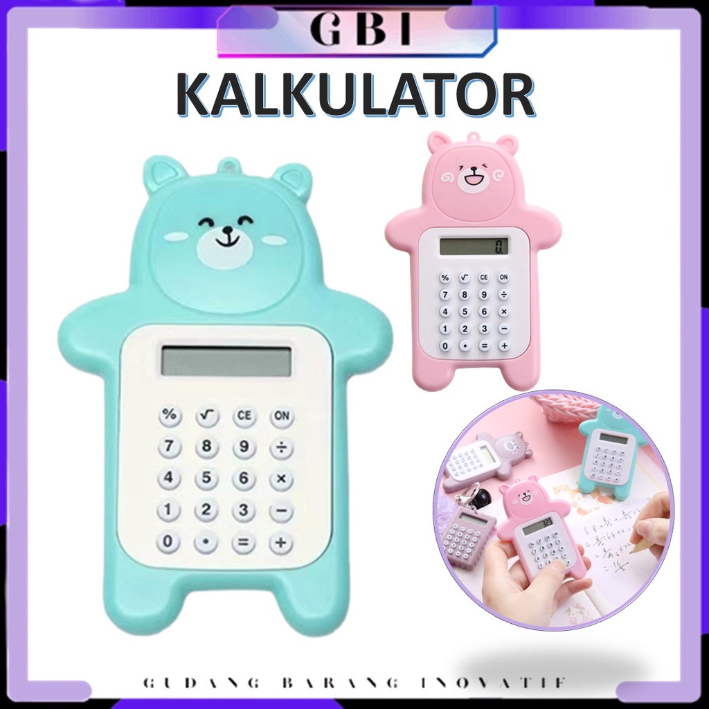 Jual GBI Calculator Mini Portable Motif Bear Kalkulator Portable Mini ...