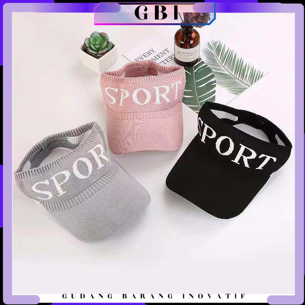 Jual GBI Topi Golf Tennis Rajut Katun Elastis Letter SPORT Sun Visor ...