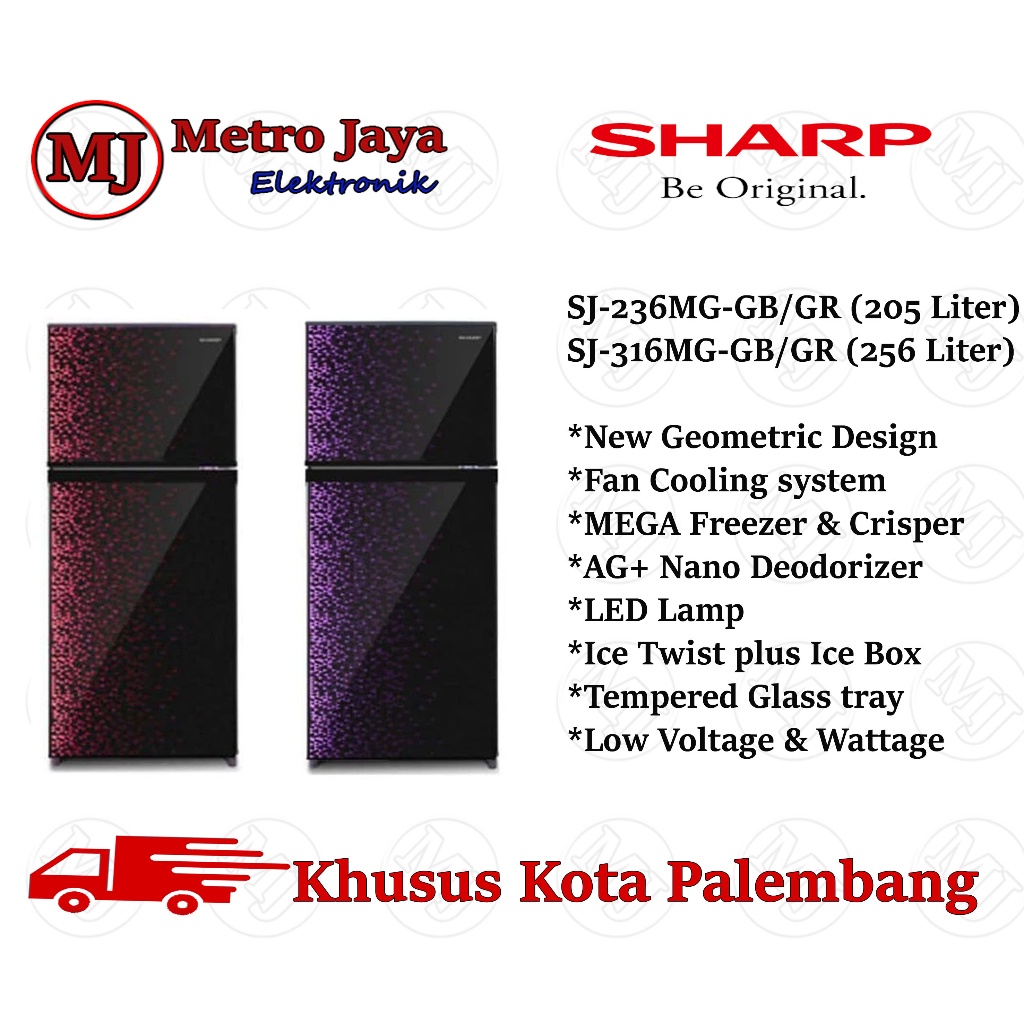 Jual Kulkas Sharp 2 Pintu SJ-236MG Shine SJ 236 MG garansi resmi ...