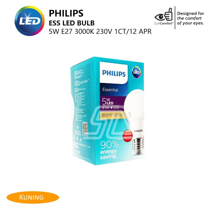 Jual PHILIPS ESS LED BULB 5W E27 3000K 230V 1CT/12 APR | Shopee Indonesia