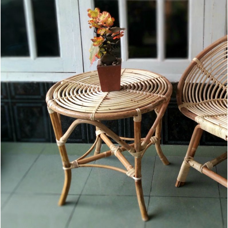 Jual Meja rotan / Meja teras sudah di Finishing | Shopee Indonesia