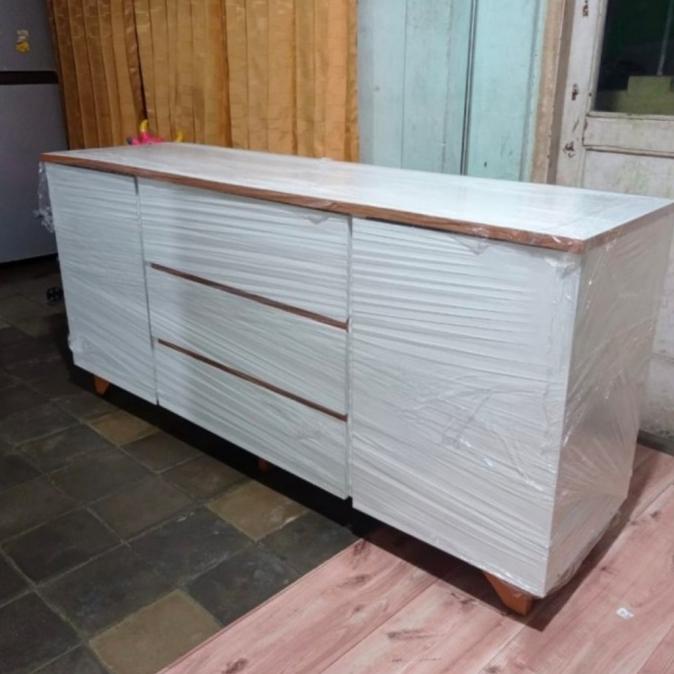 Jual MEJA TV RAK TV BUPET TVPUTIH LIS COKLAT STOK TINGGI 20 ,BELI ...