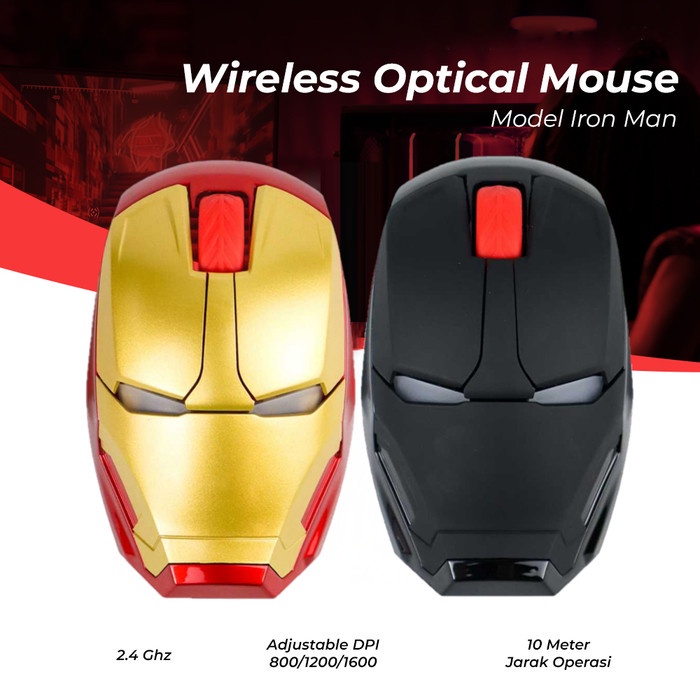 Jual Mouse Wireless Optical Iron Man 2.4Ghz - M8 | Shopee Indonesia
