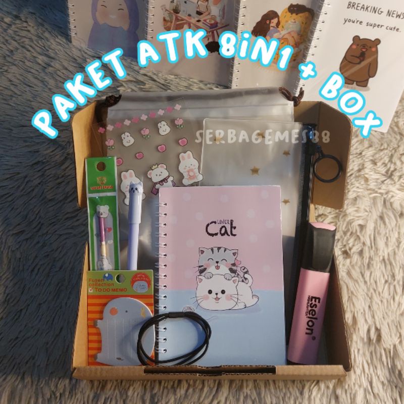 Jual serbagemes88 - PAKET ALAT TULIS 8IN1 / STATIONERY SET HADIAH LUCU ...