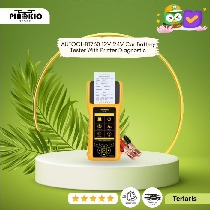 Jual Promo Autool Bt760 12V 24V Car Battery Tester With Printer ...