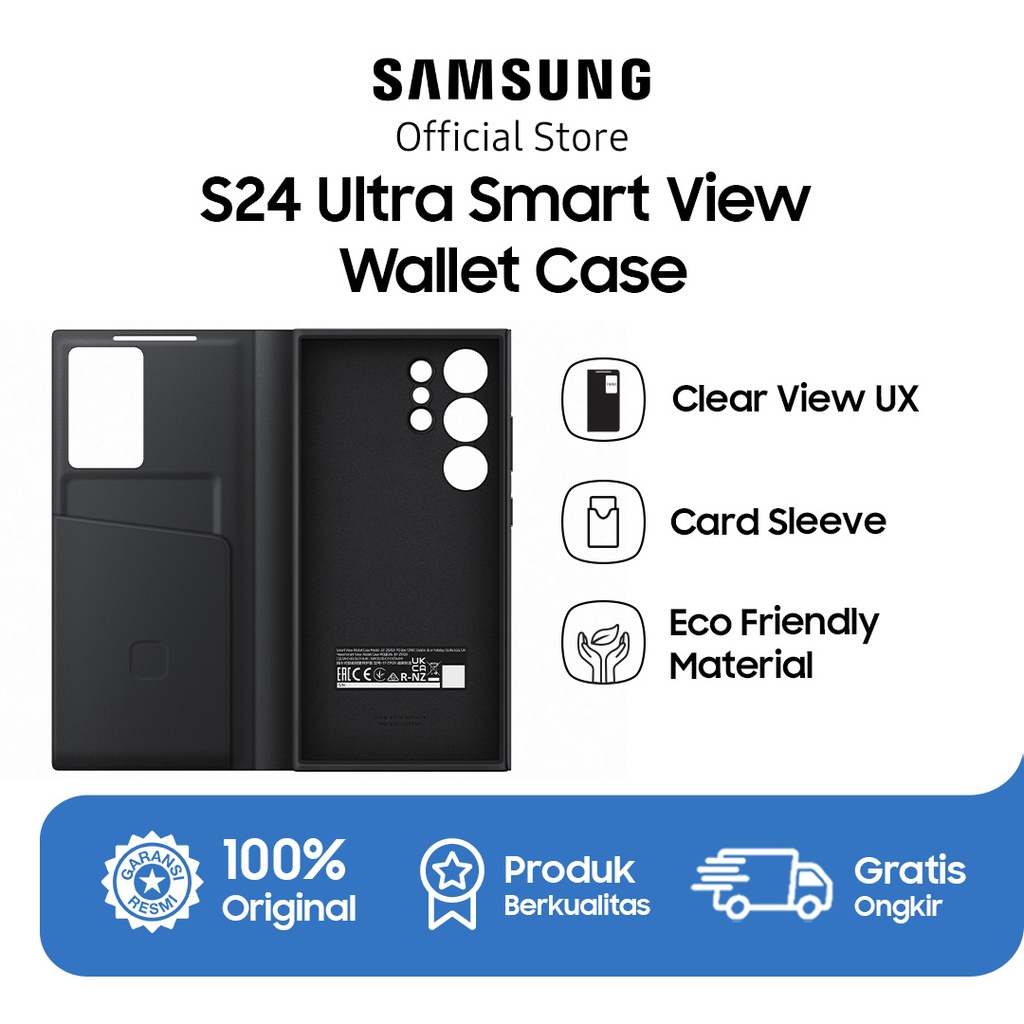 Jual Samsung Galaxy S24 Ultra Smart View Wallet Case - Black | Shopee ...