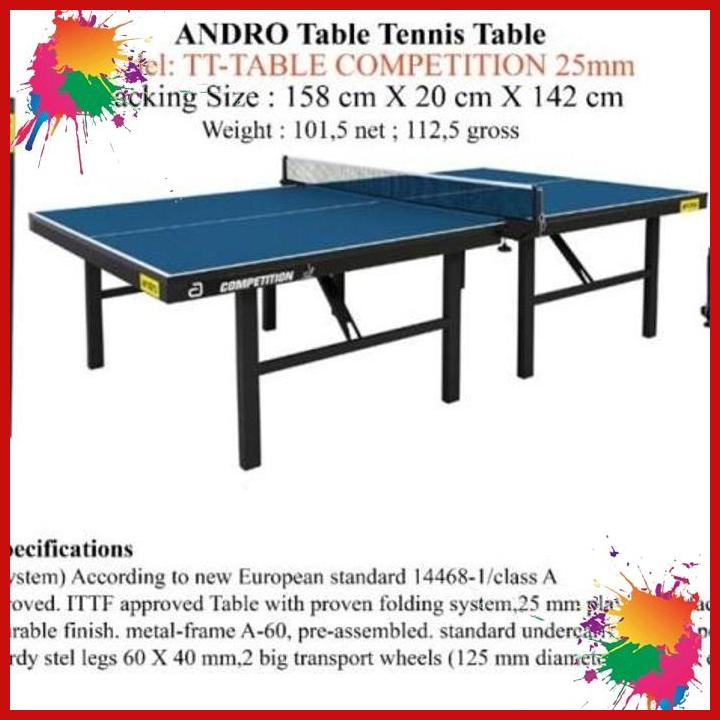 Jual MEJA PINGPONG TENIS MEJA ANDRO COMPETITION 25MM ITTF APPROVED FULL SET [SAM] | Shopee Indonesia