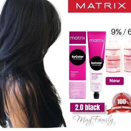 Jual matrix socolor cat pewarna rambut 2/0 black plus oxydant Kode 036 ...