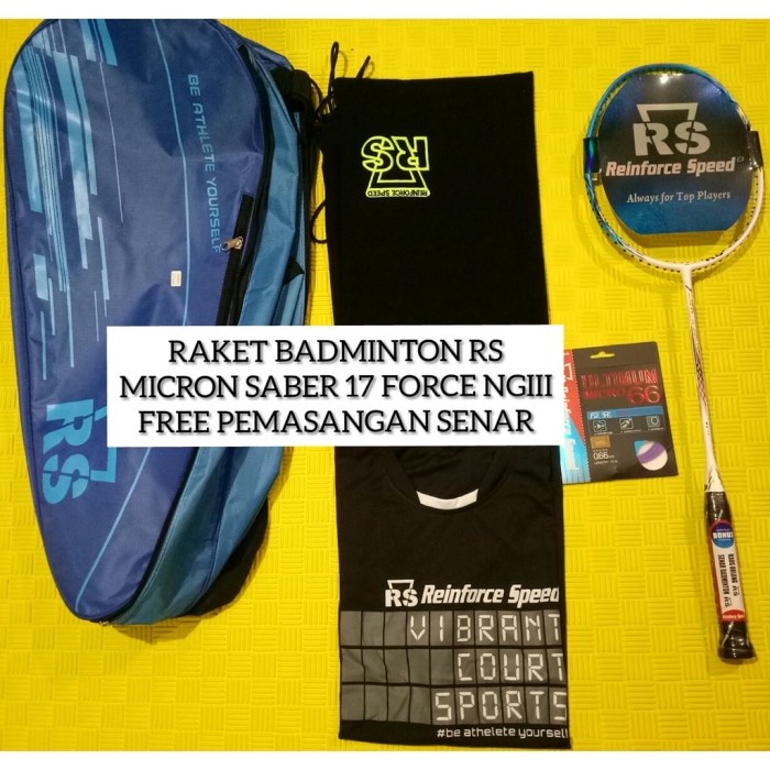Jual Raket Badminton RS Micron Saber 17 NGIII FREE PASANG SENAR+GRIP ...