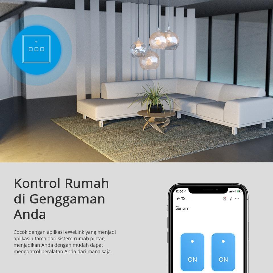Jual Sonoff Smart Wall Switch T2Eu2C Saklar Wireless 2 Gang Saklar ...
