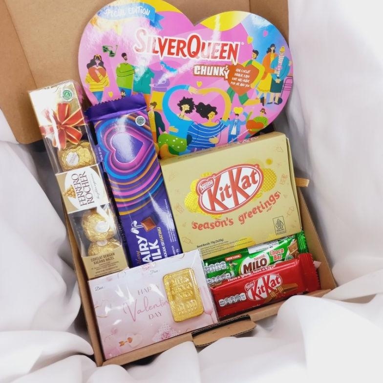 Jual Hampers Silverqueen Love Ferrero Rocher Kitkat Dairy Milk Milo ...