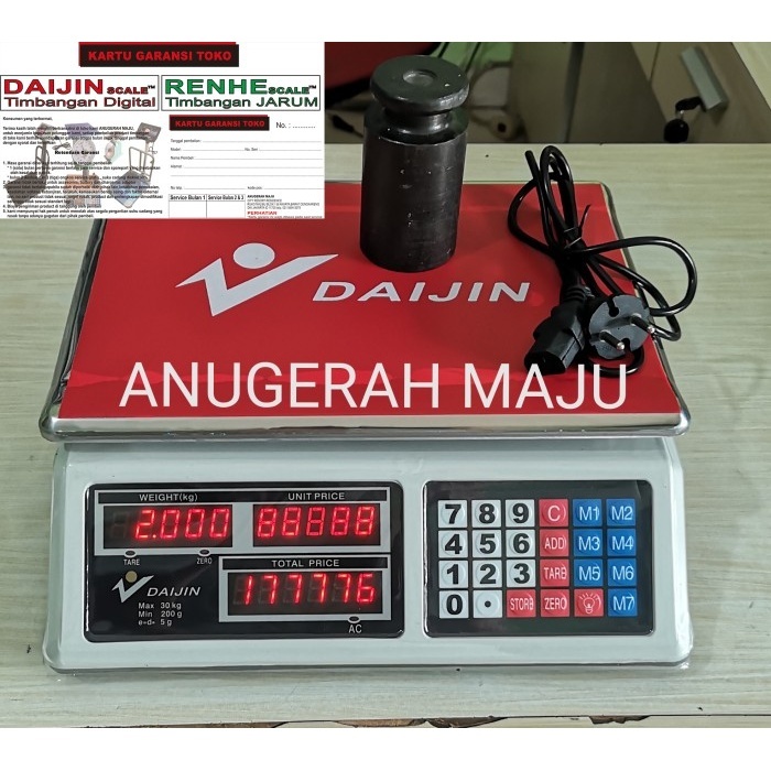 Jual TIMBANGAN DIGITAL MEJA LAUNDRY BARANG BUAH SEMBAKO DAIJIN 30 KG ...