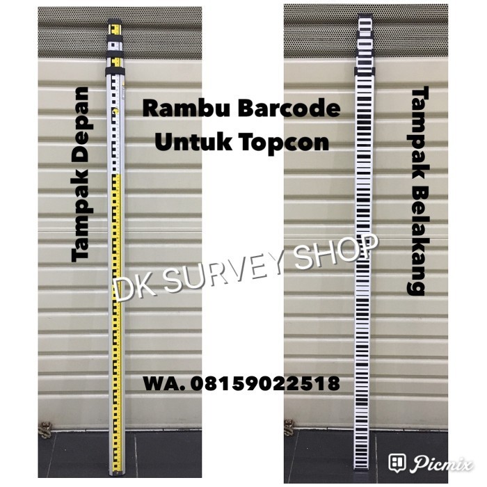 Jual Ready Rambu Barcode / Barcode Staff 5 Meter / 5 M Model Topcon ...