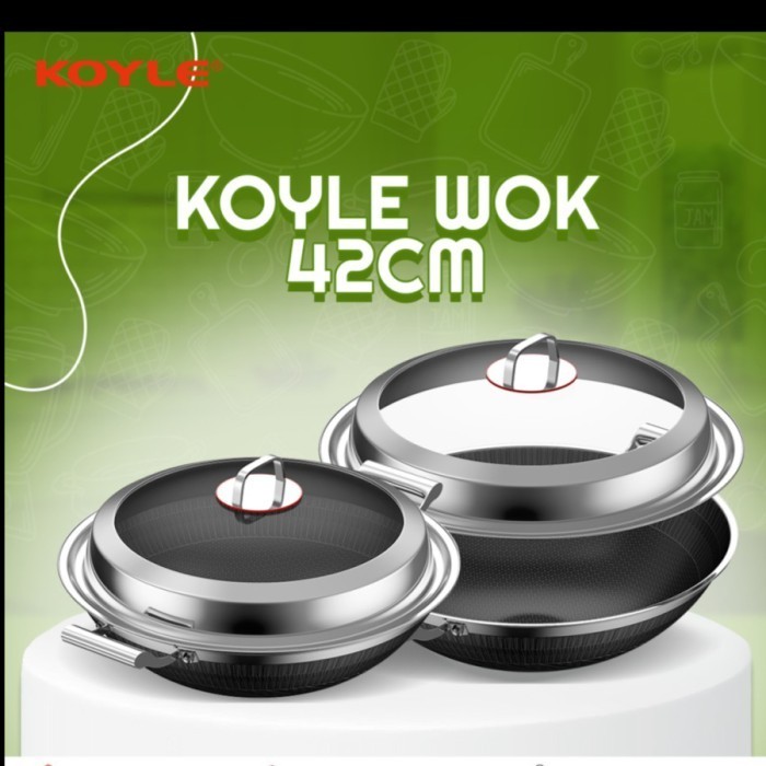 Jual [New Ori] Koyle Wok 42 Cm / Wajan Anti Lengket / Wajan Diskon ...