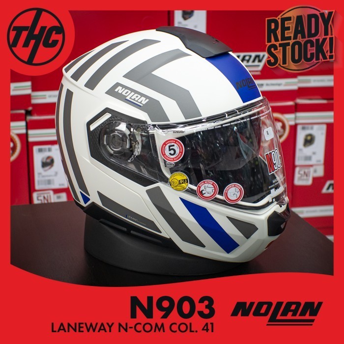 Jual [New] Nolan N90-3 Laneway Ncom 041 Flat White N903 Modular Flip Up ...