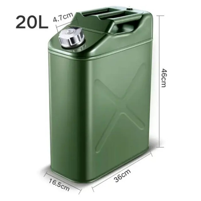 Jual [Baru] Jerigen Besi Metal 20 Liter Termasuk Selang Bawaan ...
