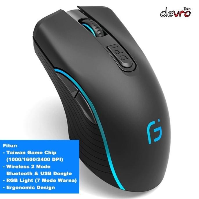 Jual Mouse Gaming RGB Wireless Bluetooth Dual Mode 2.4GHz 2400 DPI - X9 ...
