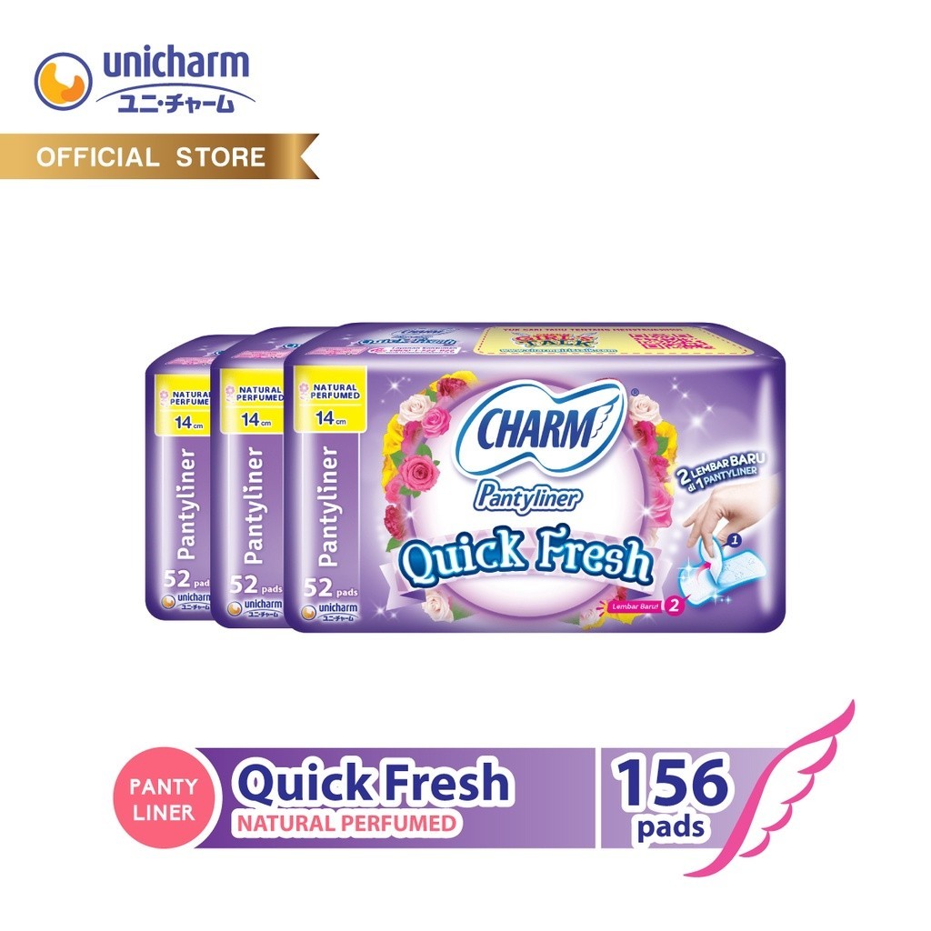 Jual Charm Pure Style Pantyliner Quick Fresh Perfumed 52 Pads - 3 Packs ...