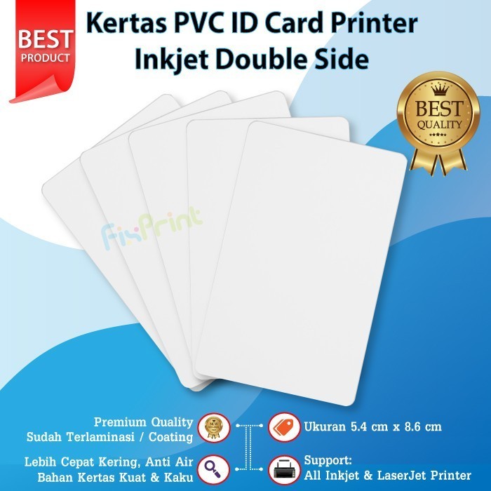 Jual Kertas Pvc Id Card Inkjet Kertas Pvc Instant 5.4 X 8.6Cm Best ...