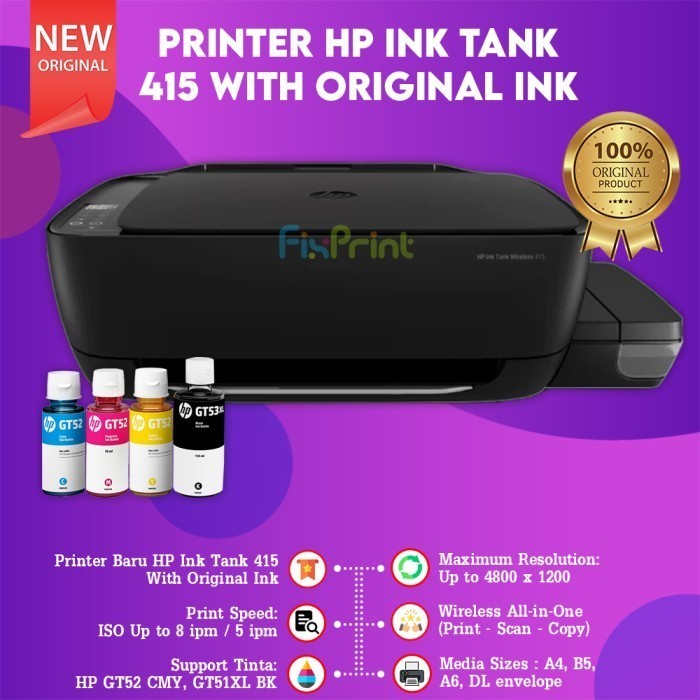 Jual Printer Hp Smart Ink Tank Print Scan Copy 580 520 500 415 315 ...