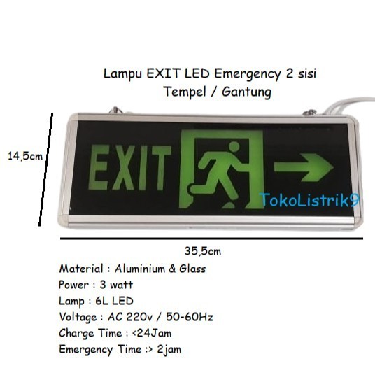 Jual Lampu Exit LED Emergency 2 sisi / Emergency Led Exit 2 sisi ... Jual Lampu Exit LED Emergency 2 sisi / Emergency Led Exit 2 sisi ...