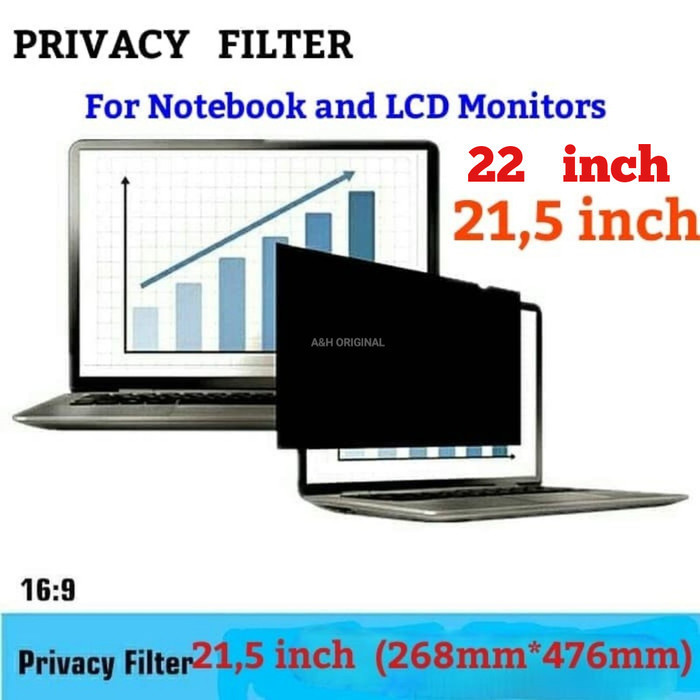 Jual Filter Antispy Anti Spy Laptop 21,5 / 22 inch Privacy Screen ...