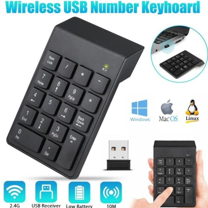 Jual Keyboard Numeric Keypad Mini Numpad numlock 18 Keys 2.4G Wireless ...