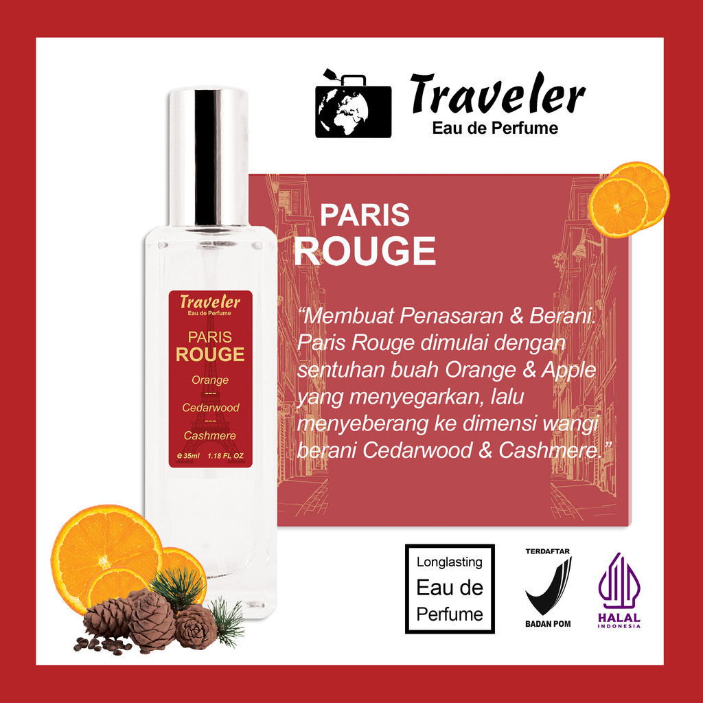 Jual [ Eau de Parfum Halal ] TRAVELER Paris Rouge EdP 35ml Perfume ...