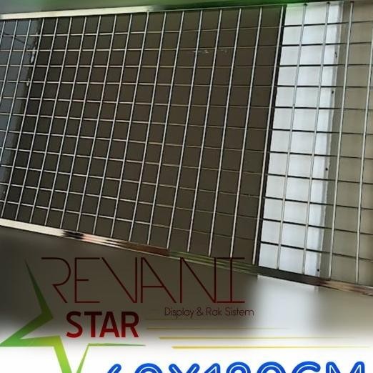 Jual Kawat ram besi crome 120x60cm besi ram dinding chrome gantungan ...