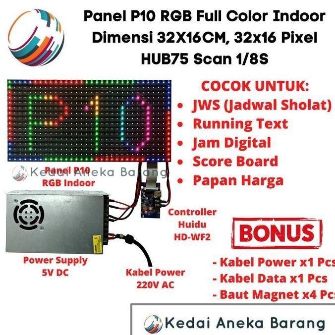 Jual Panel Module Modul Led P10 Running Text Smd Rgb Indoor Semi ...