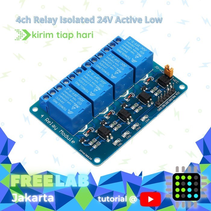 Jual Relay 4 Channel for ARDUIN Active Low 24V VDC Out 250VAC 30VDC 10A | Shopee Indonesia