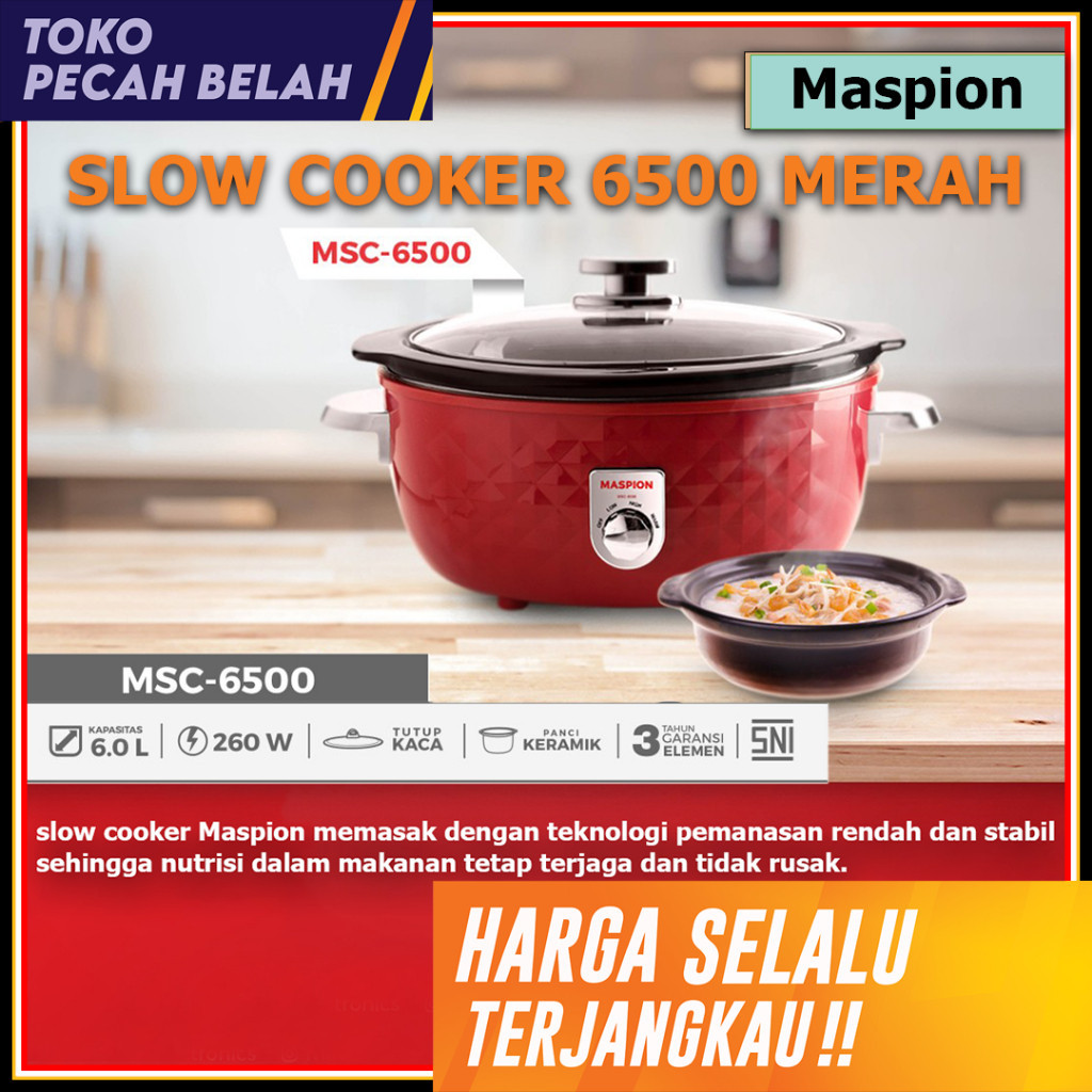 Jual Slow Cooker MSC-6500 Merah Maspion | Shopee Indonesia