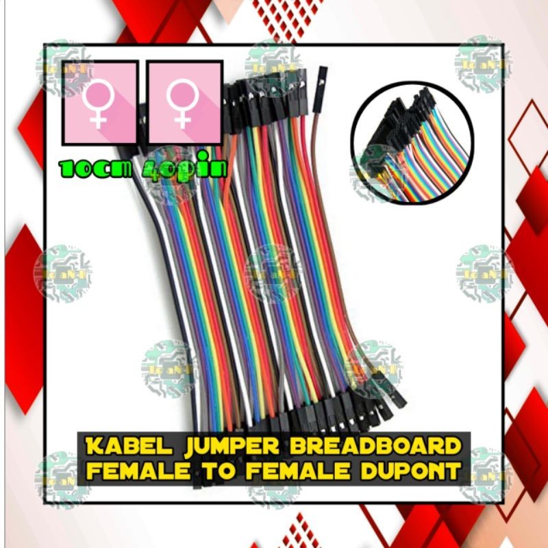 Jual Kabel jumper breadboard female to female dupont 10cm 40pin Arduino | Shopee Indonesia