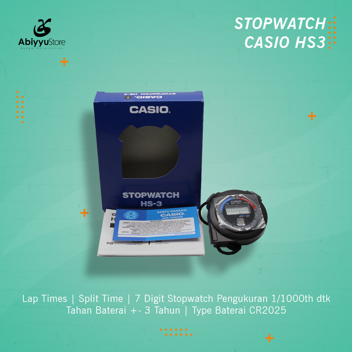 Jual STOPWATCH CASIO HS-3 STOP WATCH CASIO HS3 ALAT PENGUKUR WAKTU ...