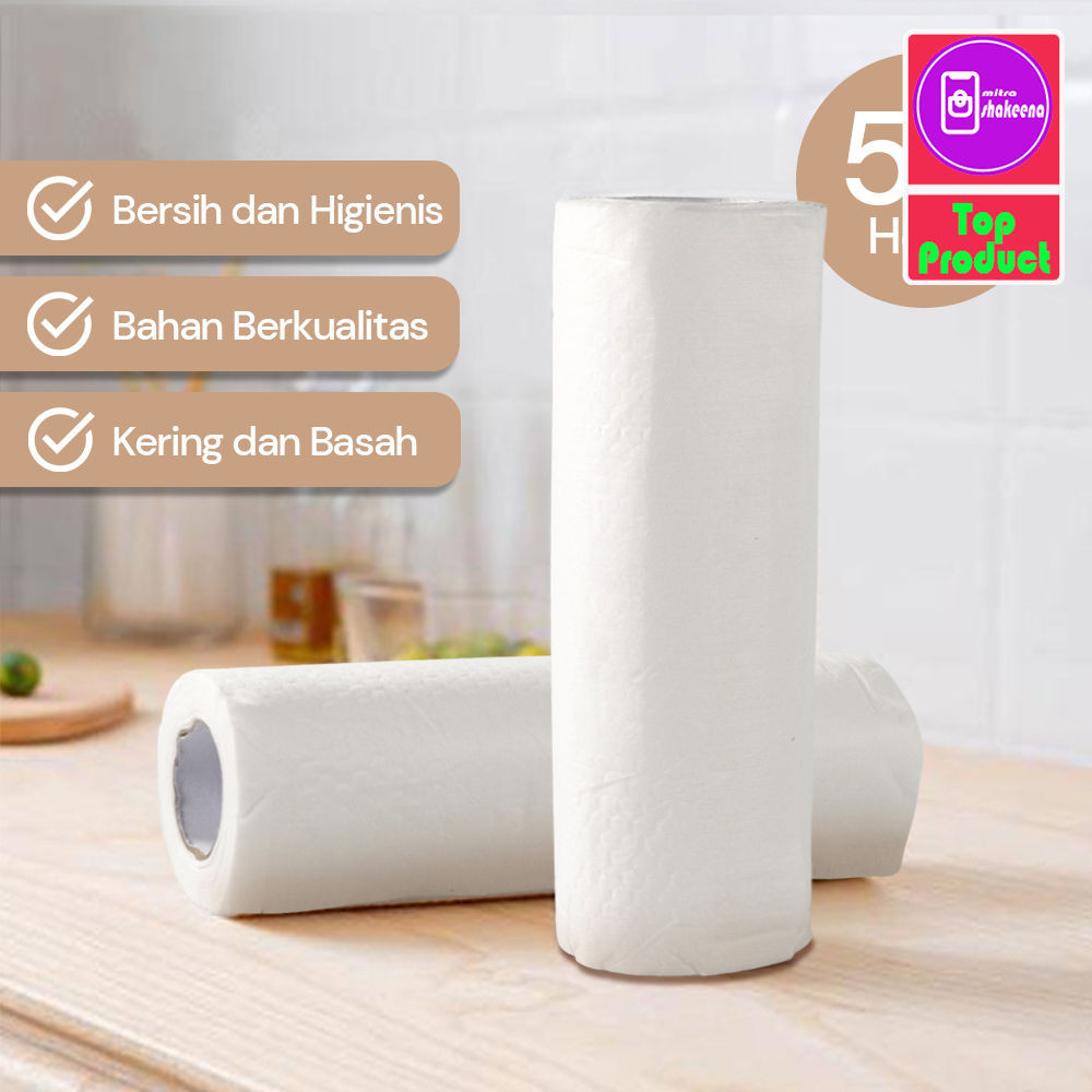 Jual SHMS Rag Tisu Kertas Reusable Paper 1 Roll (50 Helai) D4WH White ...