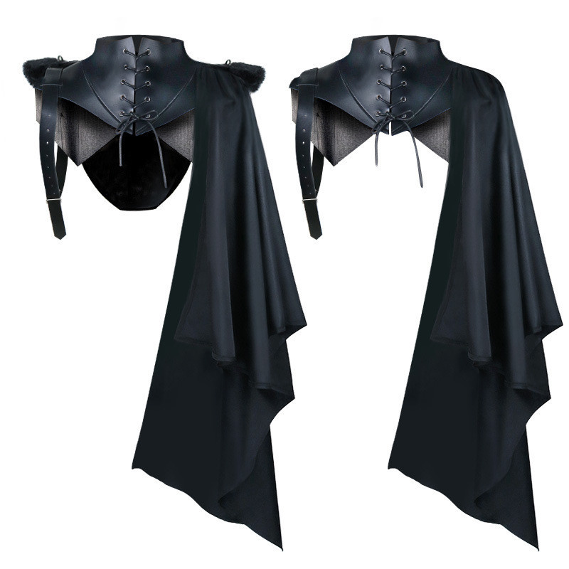 Jual Men's Retro Medieval Shawl Death Cloak Halloween Costume Vampire ...