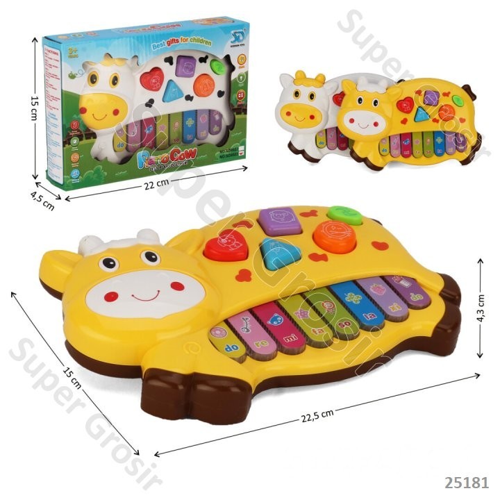 Jual Mainan Bayi Mainan Anak Baby Musical Mainan Piano Bentuk Sapi B/O ...