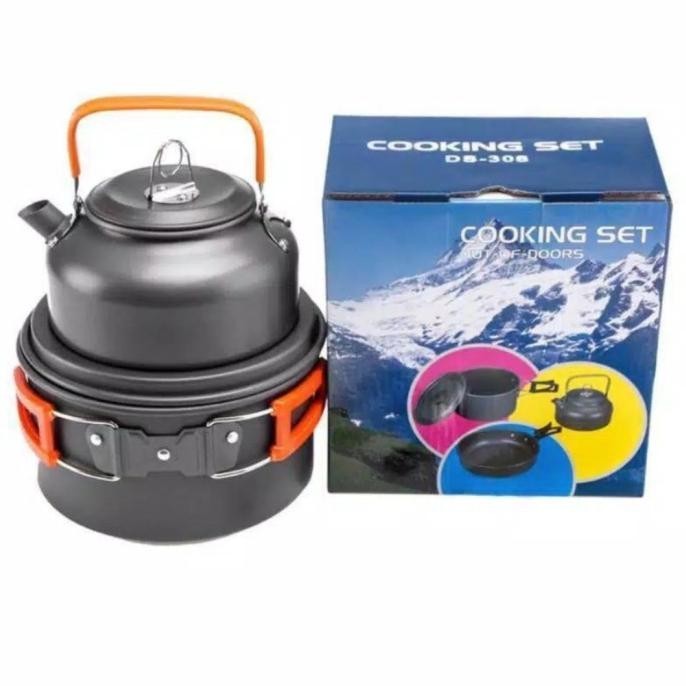 Jual Cooking Set DS 308 Nesting Panci Teko Lengkap Camping Outdoor ...
