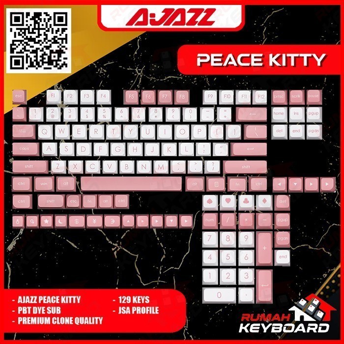 Jual KEYCAP - KEYCAPS - JSA - AJAZZ PEACE KITTY - PBT DOUBLE SHOT - DYE ...