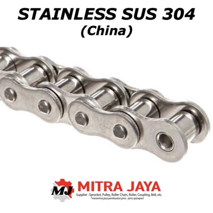 Jual RANTAI SINGLE RS 50 - 1 STAINLESS STEEL SUS 304 ROLLER CHAIN SS ...