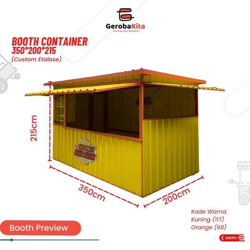 Jual booth kontainer ukuran 350x200x215 full custom | Shopee Indonesia