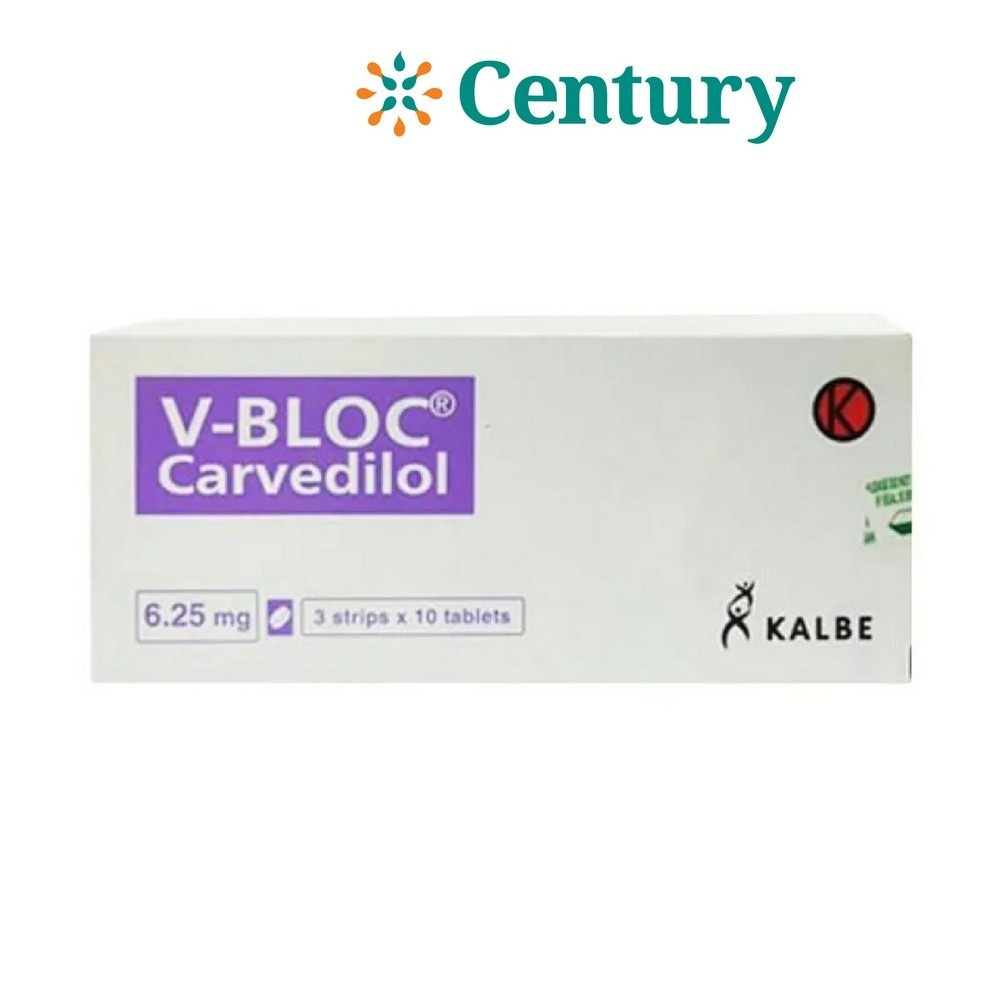 Jual V-BLOC 6.25MG 1 STRIP ISI 10 TAB / CARVEDILOL / OBAT JANTUNG ...