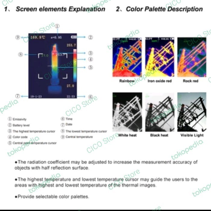 Jual Thermal Imaging Camera HT-02D Thermogun Imager Infrared HT02D ...