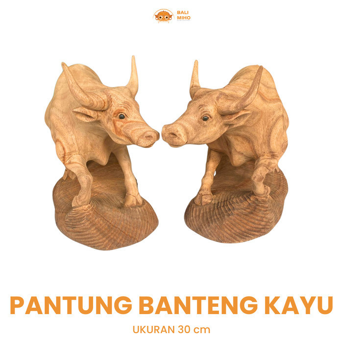 Jual Patung Banteng 30 cm - Pajangan Banteng Kayu - Patung Kerbau Kayu ...