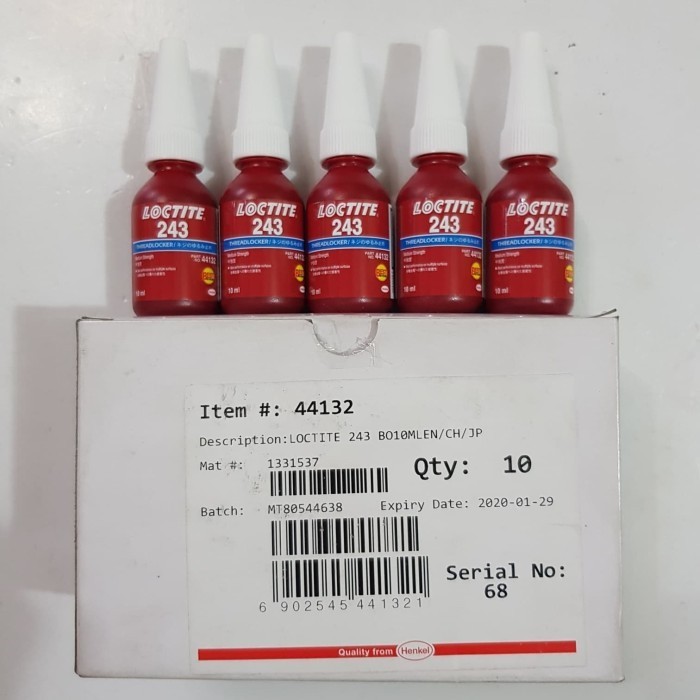 Jual LOCTITE 243 / LEM BAUT LOCTITE 243 / CAIRAN PELUMAS BAUT 243 (10ML ...