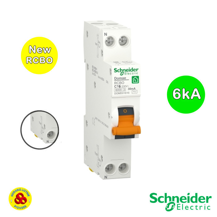 Jual SCHNEIDER NEW RCBO SLIM 1P+N 10A 30MA DOMD01610 10 AMPERE | Shopee Indonesia